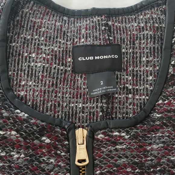 Club Monaco | Jackets & Coats | Club Monaco Tweed And Leather Jacket ...